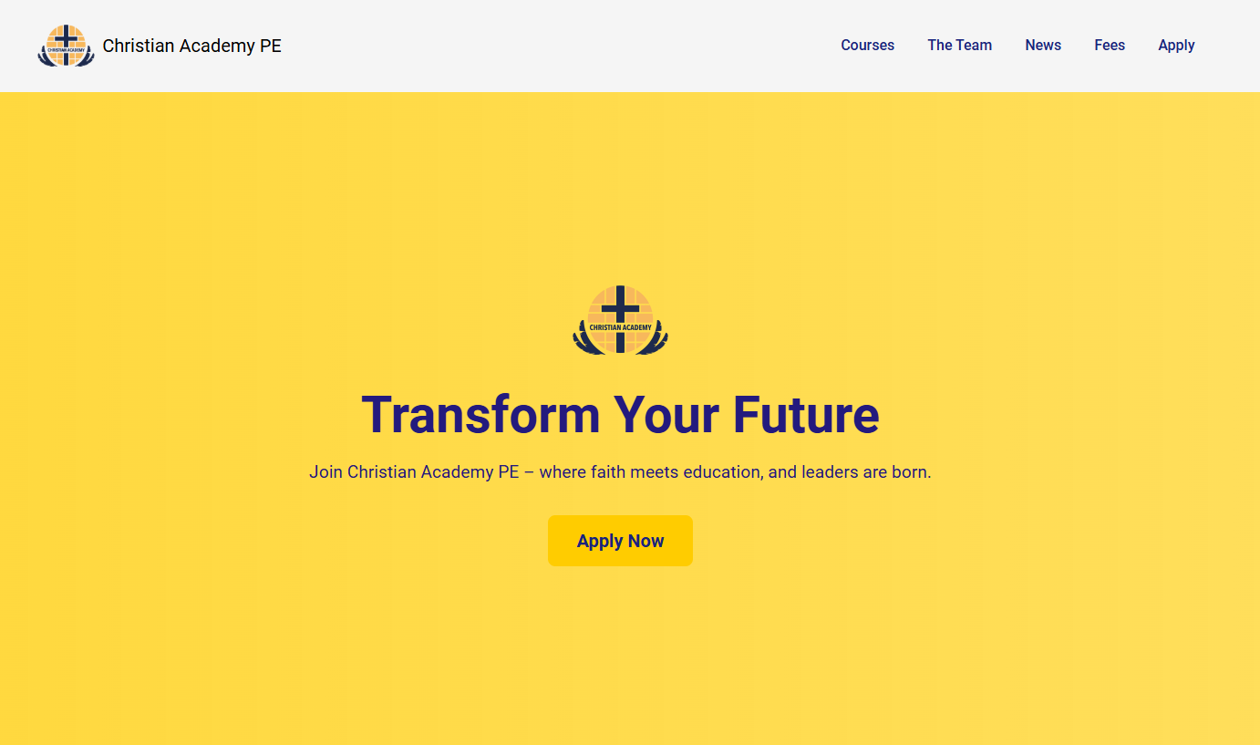 Christian Academy PE - Transformative Education